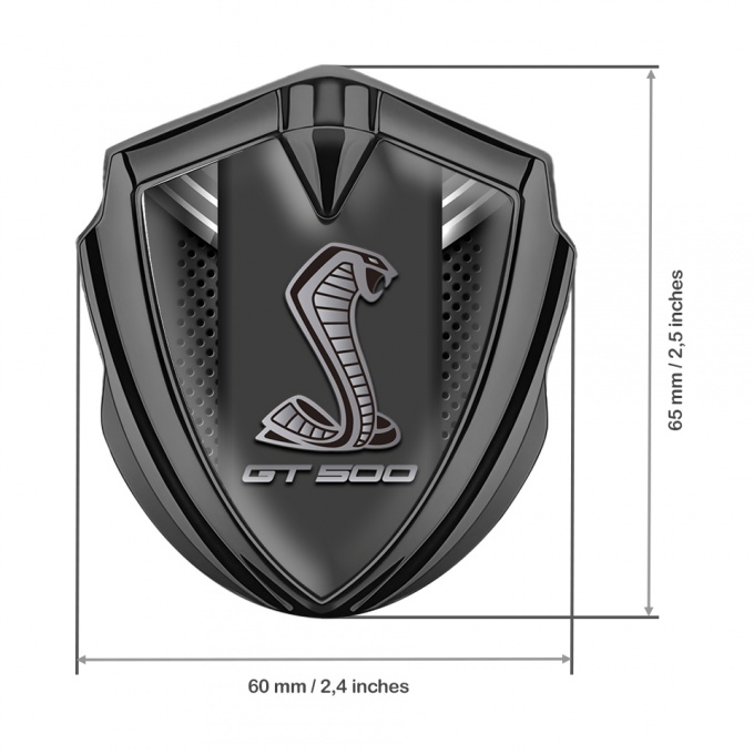 Ford Shelby 3D Car Metal Domed Emblem Graphite Grey Ribbons GT500 ...