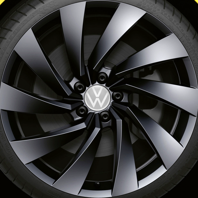 VW Dome Stickers Wheel Center Cap Grey White New Style Logo | Wheel ...