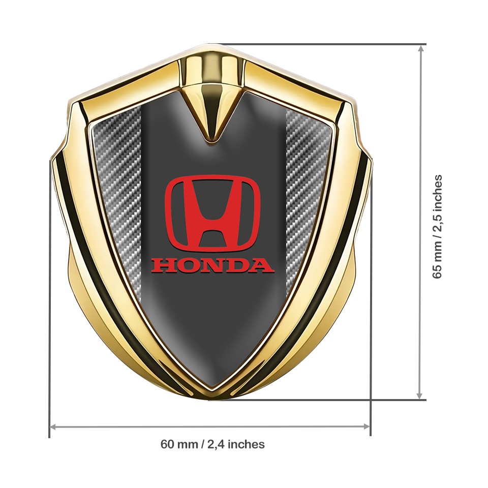 Honda Bodyside Emblem Badge Gold Light Carbon Center Pilon | Metal ...