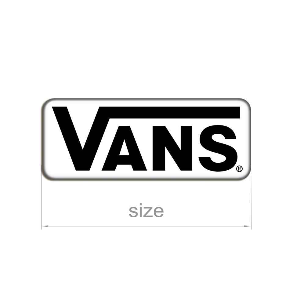Vans Silicone White Sticker with Black Classic Logo 2 pcs | Skate Domed ...