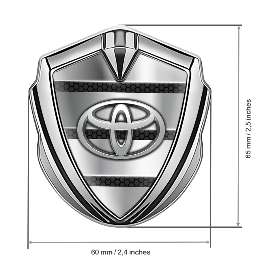 Toyota Emblem Badge Self Adhesive Silver Honeycomb Steel Plates | Metal ...