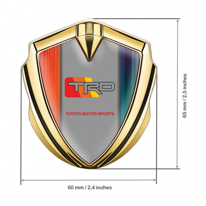 Toyota TRD Emblem Fender Badge Gold Color Mesh Racing Tricolor | Metal ...