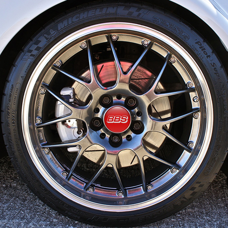 BBS Silicone Stickers Center Hub Red Classic Background | Wheel Emblems ...