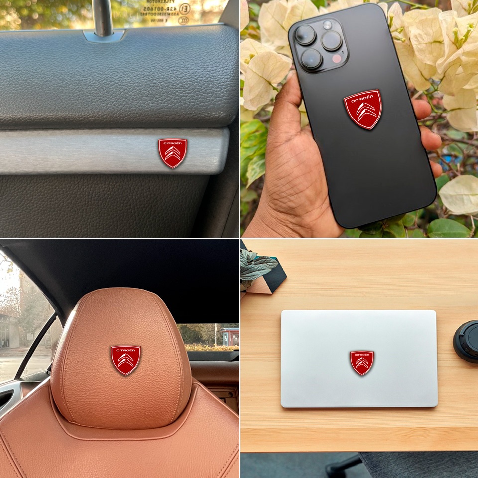 Citroen Silicone Sticker Red Carbon New Design | Domed Emblems ...