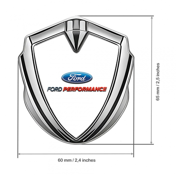 Ford Bodyside Emblem Self Adhesive Silver White Base Performance Logo ...