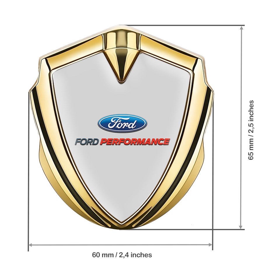 Ford Emblem Badge Self Adhesive Gold Moon Grey Performance Edition ...