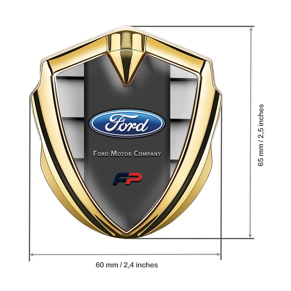 Ford Selbstklebendes Metallaufkleber Emblem Goldtonfarbe mit Shutter ...