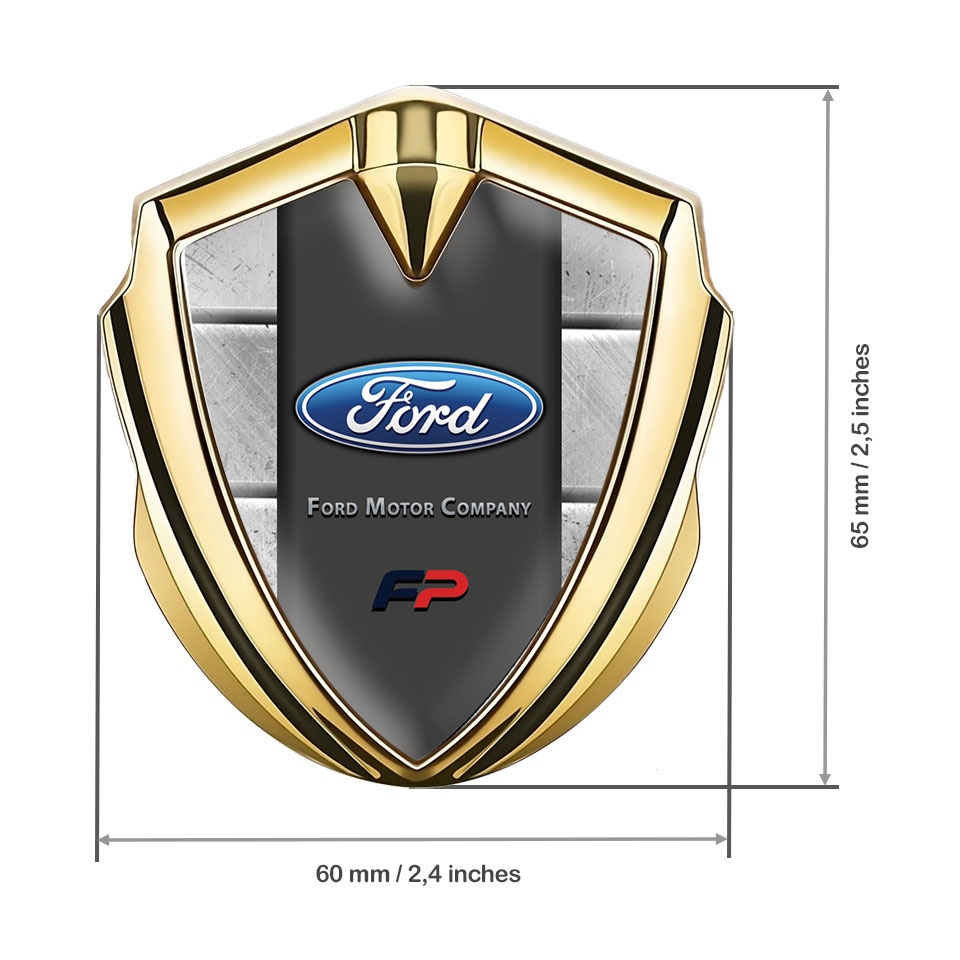 Ford FP Emblem Trunk Badge Gold Stone Slab Template Elliptic Design ...