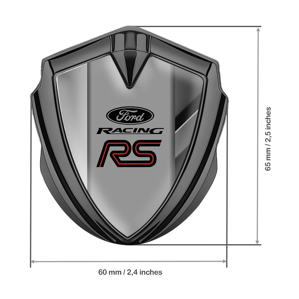 Ford RS Bodyside Domed Emblem Graphite Dual Frame Texture Racing Spirit ...