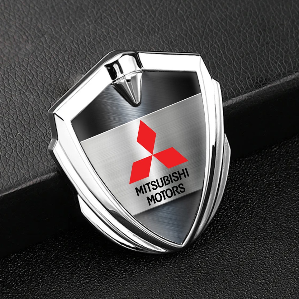 Mitsubishi Emblem Self Adhesive Silver Mechanical Base Sport Stripe ...