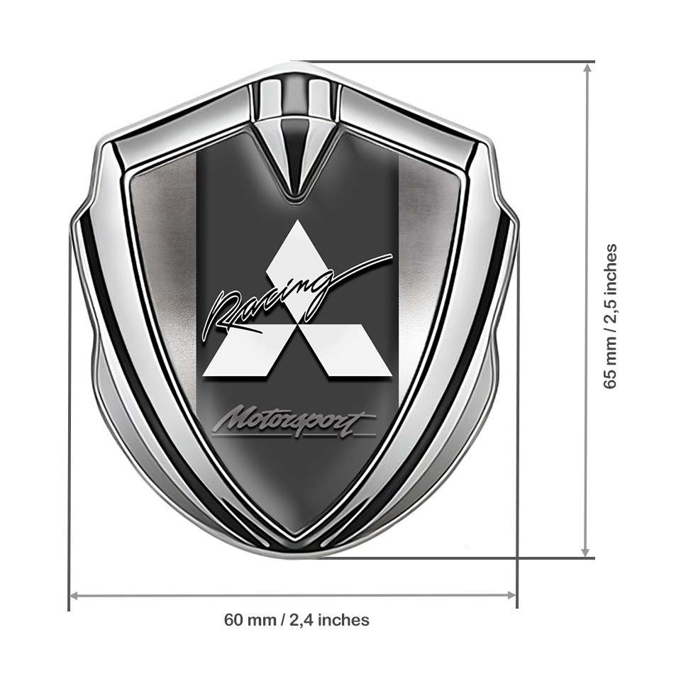Mitsubishi Bodyside Emblem Self Adhesive Silver Metal Sheet Edition ...