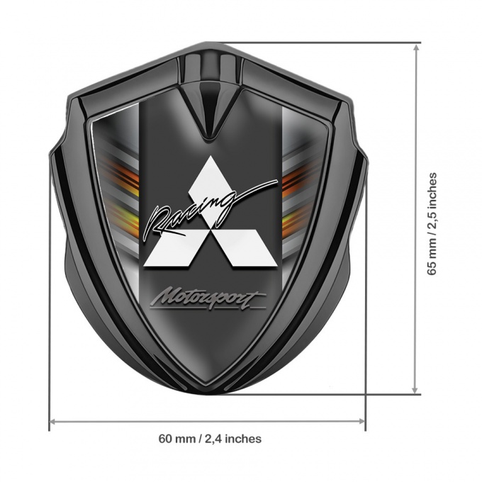 Mitsubishi Emblem Trunk Badge Graphite Color Strokes Racing Edition ...