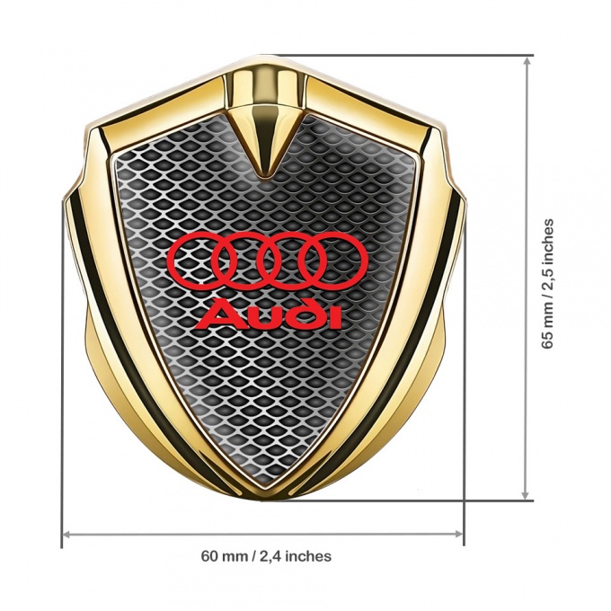 Audi Emblem Self Adhesive Gold Metallic Fence Effect Crimson Logo ...