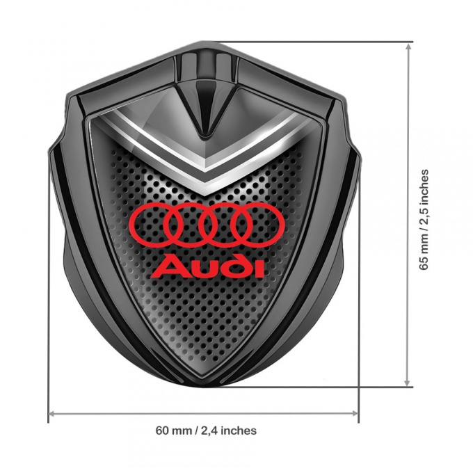 Audi Bodyside Domed Emblem Graphite Dark Texture Grey Crest Design ...