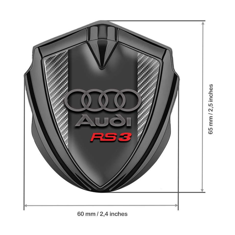 Audi RS3 Emblem Aufkleber Autozubehor Graphit Tonfarbe mit Carbon ...