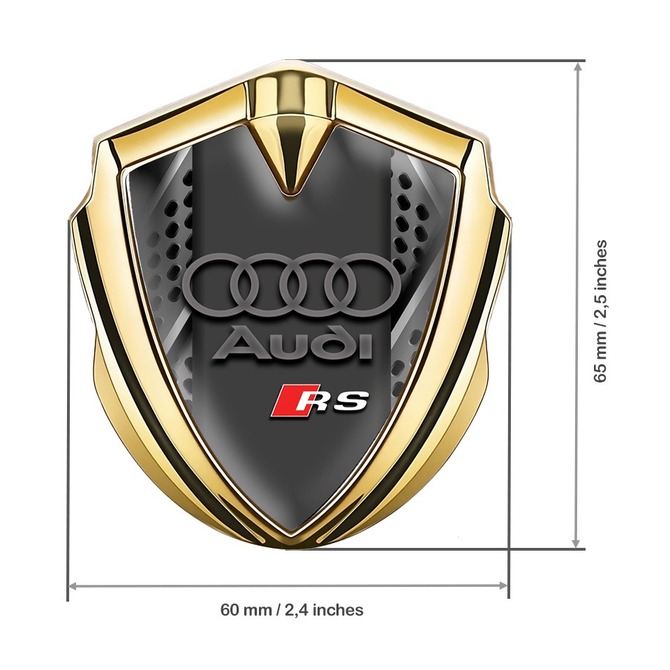 Audi RS Fender Emblem Badge Gold Metallic Effect Panels Edition | Metal ...