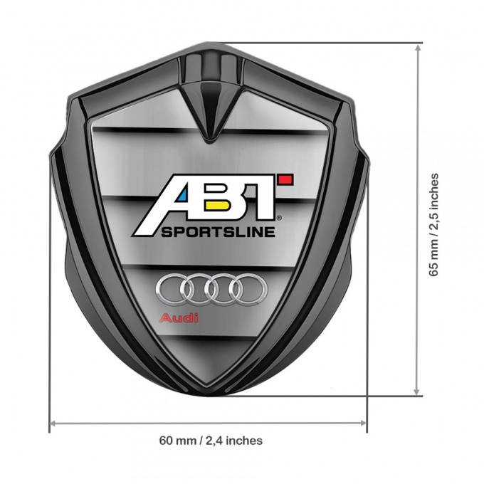 Audi Domed Emblem Graphite Metal Plates ABT Sport Tuning Edition ...