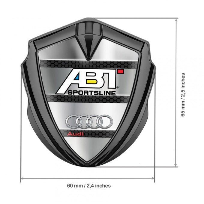 Audi Emblem Abzeichen selbstklebend Graphit Tonfarbe mit Horizontale ...