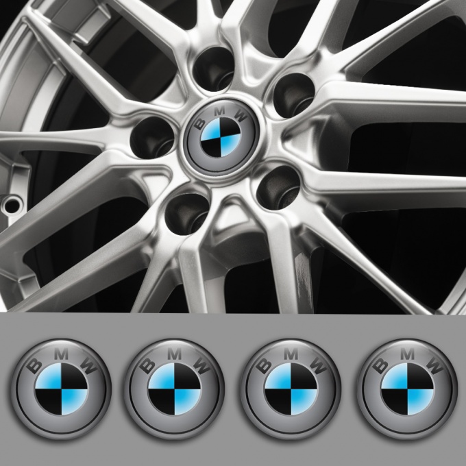 BMW Emblem for Wheel Center Caps Grey Black Circle Design | Wheel ...