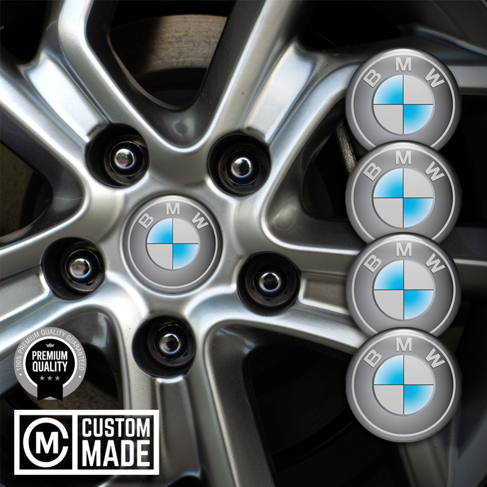 BMW Emblems for Center Wheel Caps Grey Grey Circle Design | Wheel ...