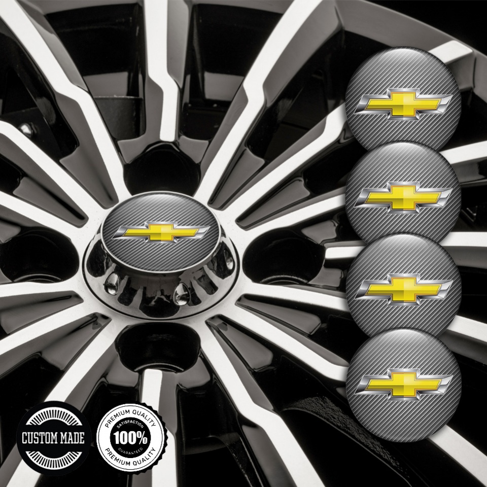 Chevrolet Emblem for Center Wheel Caps Carbon Chrome Logo | Wheel ...