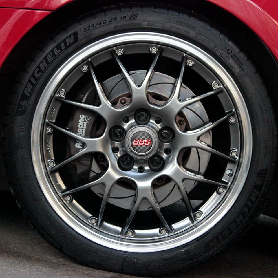 BBS Sticker Wheel Center Hub Cap Ring Line Red and White Logo | Wheel ...