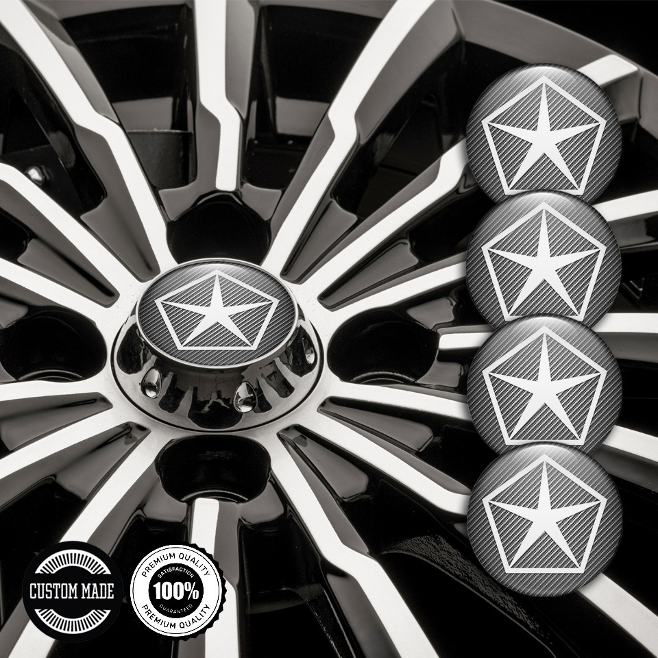 Chrysler Wheel Emblem for Center Caps Carbon Pentastar White Logo ...