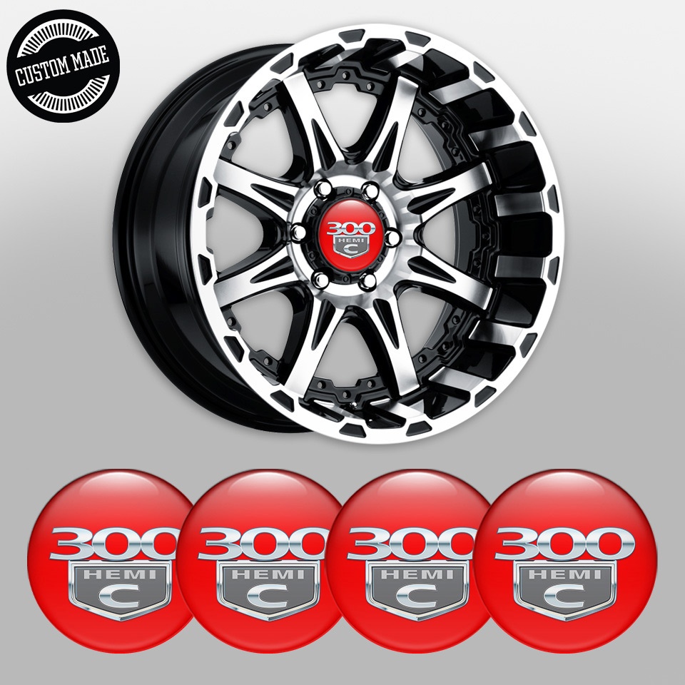 Chrysler 300c Emblems for Center Wheel Caps Red Hemi Edition | Wheel ...