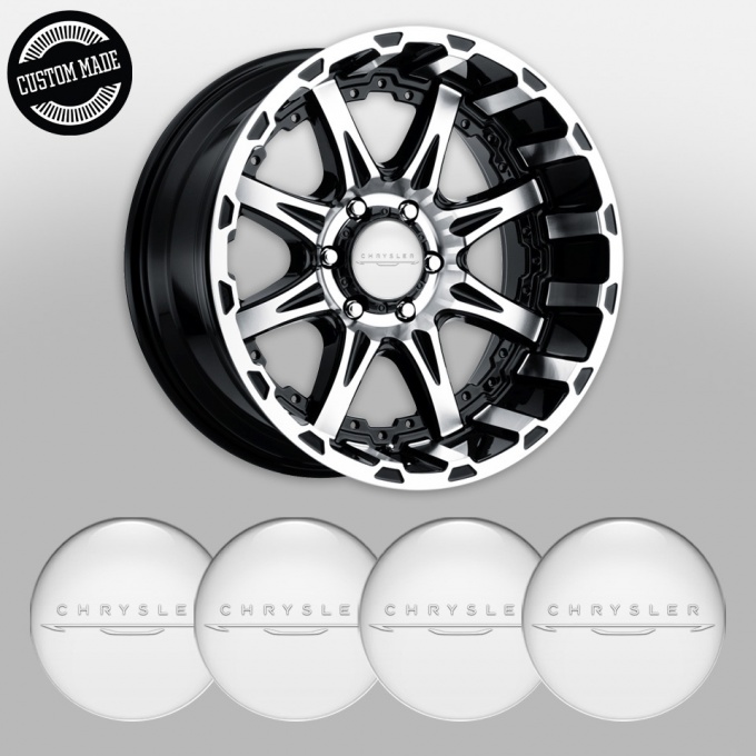 Chrysler Domed Stickers for Wheel Center Caps Pearl New White Logo ...