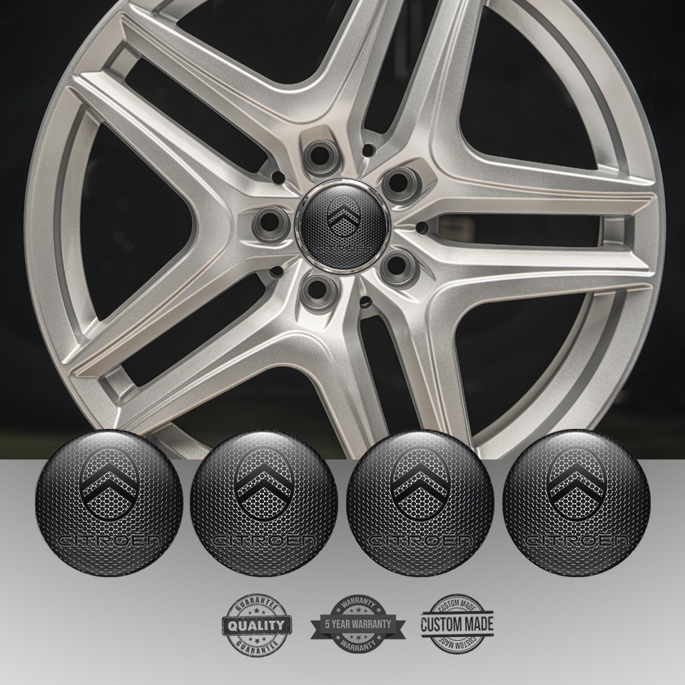 Citroen Emblem for Wheel Center Caps Dark Grate Black Logo Design ...