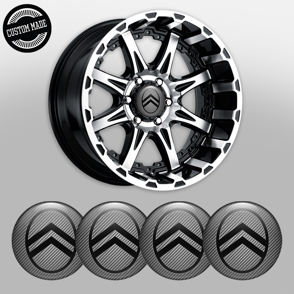 Citroen Emblem for Wheel Center Caps Carbon Black Logo Variant | Wheel ...