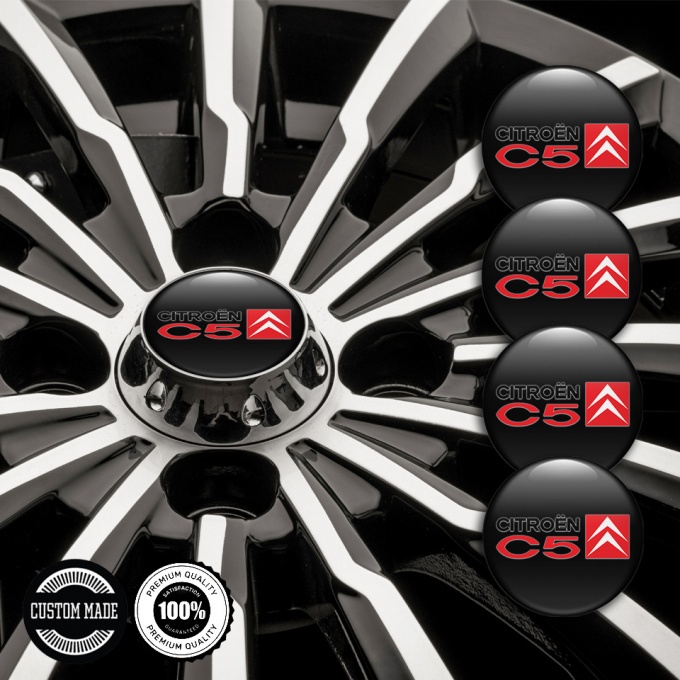 Citroen C5 Emblem for Center Wheel Caps Black Red Black Accent | Wheel ...