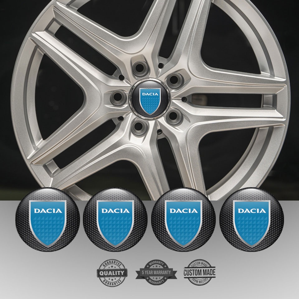 Dacia Stickers for Wheels Center Caps Dark Grate Glacial Shield | Wheel ...