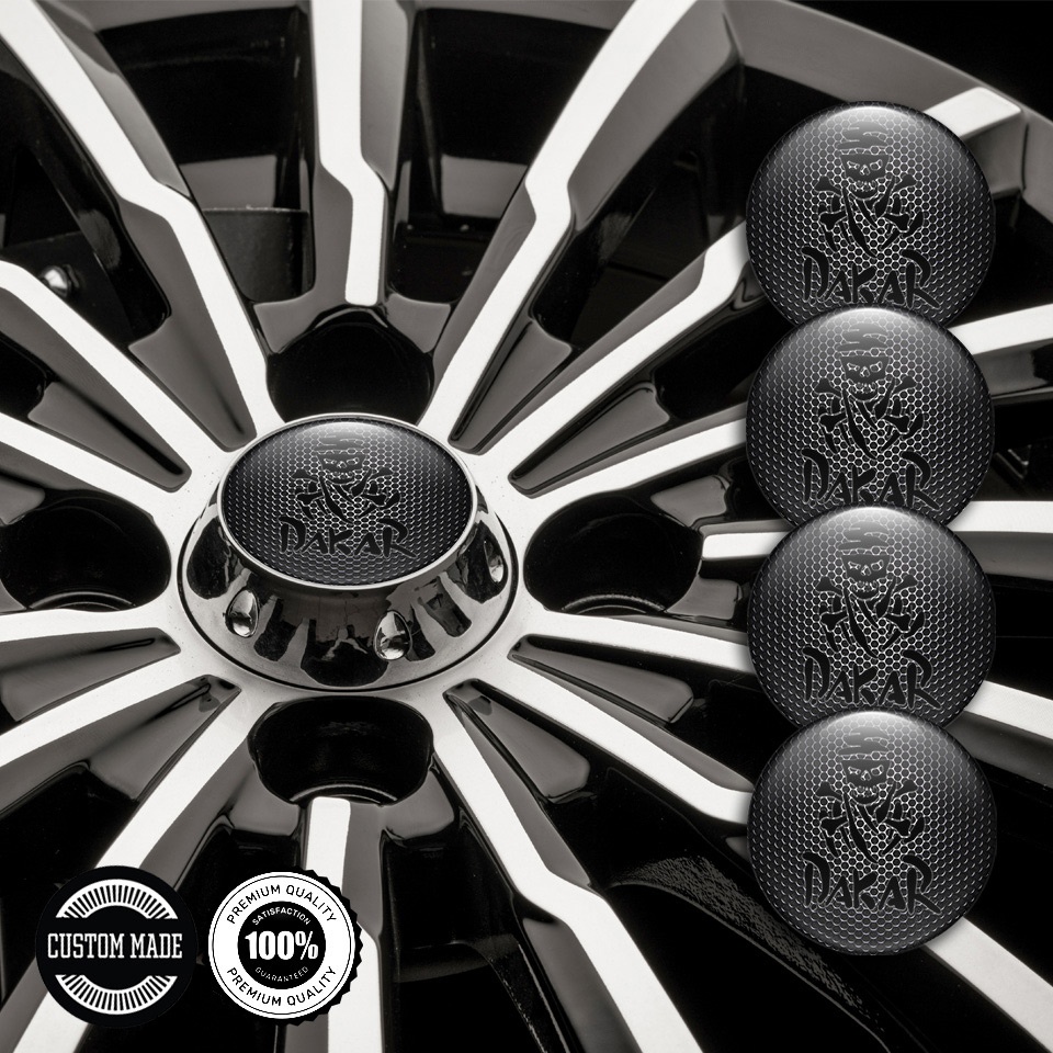 Dakar Emblem for Center Wheel Caps Dark Mesh Black Logo | Wheel Emblems ...