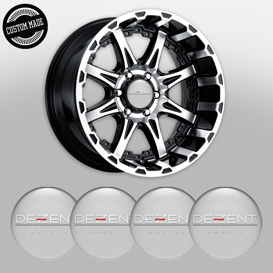 Dezent Emblem for Wheel Center Caps Grey White Logo | Wheel Emblems ...