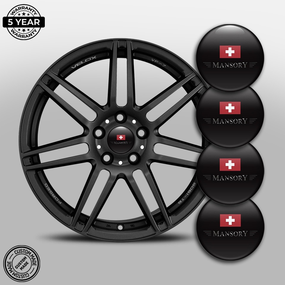 Mansory Wheel Emblem for Center Caps Black Crest Design | Wheel Emblems ...