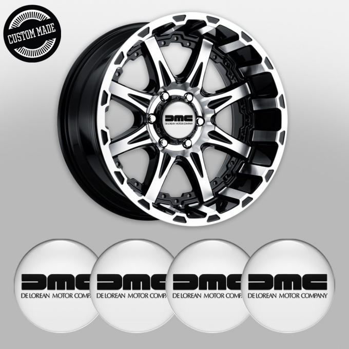 DMC Emblem for Wheel Center Caps White Heavy Black Logo | Wheel Emblems ...