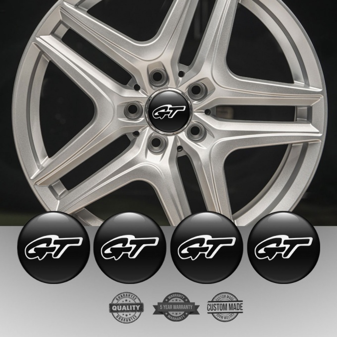 Wheel GT Emblem for Center Caps Black Dark Edition | Wheel Emblems ...