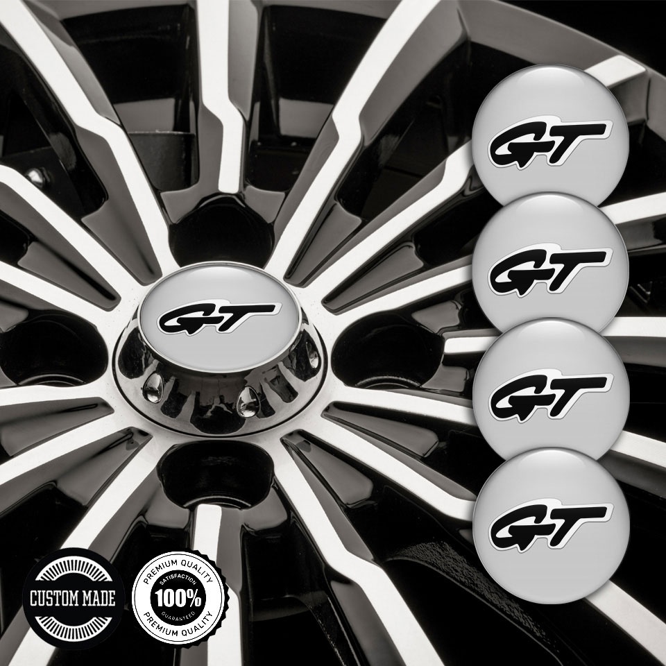 Wheel GT Center Caps Stickers Grey Black Edition | Wheel Emblems ...