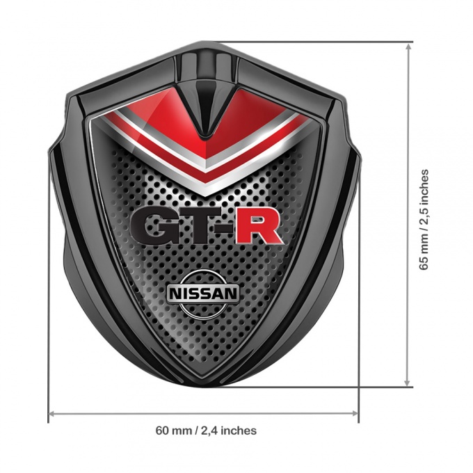 Nissan GTR Emblem Badge Self Adhesive Graphite Dark Grate Red Elements ...