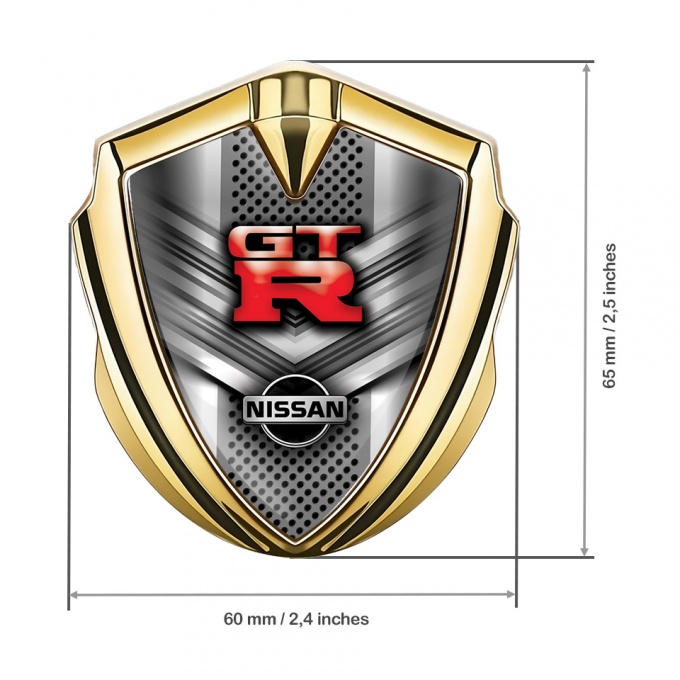 Nissan GTR Emblem Trunk Badge Gold Metal Grate Arrow Fragments | Metal ...