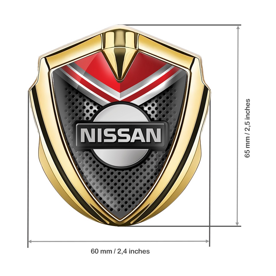 Nissan Emblem Car Badge Gold Metallic Grate Red Fragment Edition ...