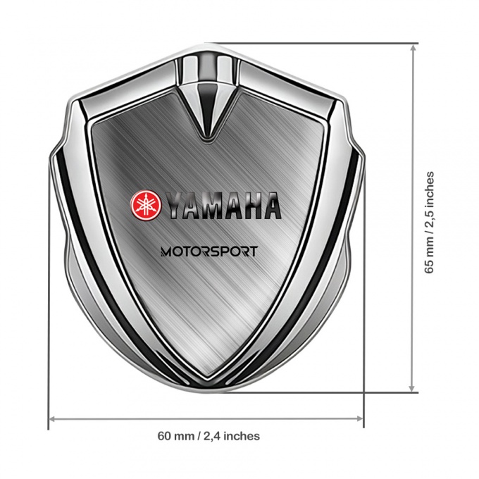 Yamaha Motorsport Emblem Badge Self Adhesive Silver Brushed Metal ...