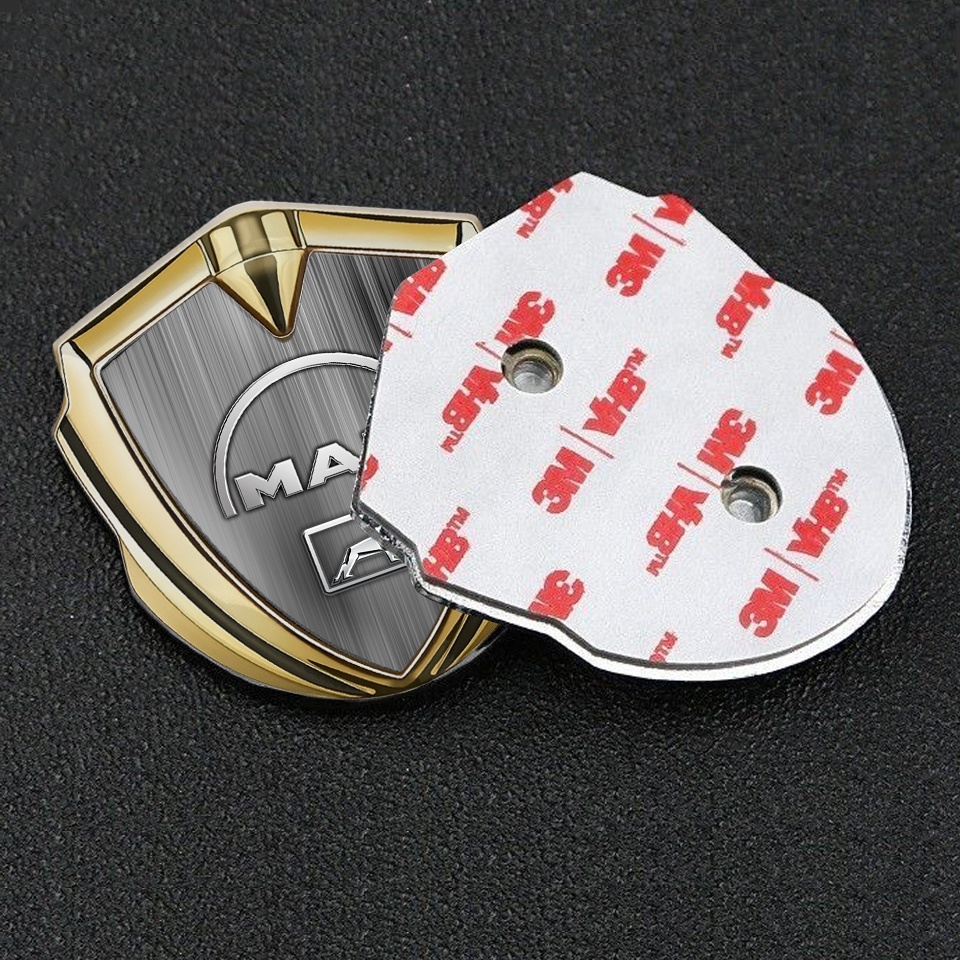 MAN Badge Self Adhesive Gold Greyscale Gradient Half Circle Logo ...