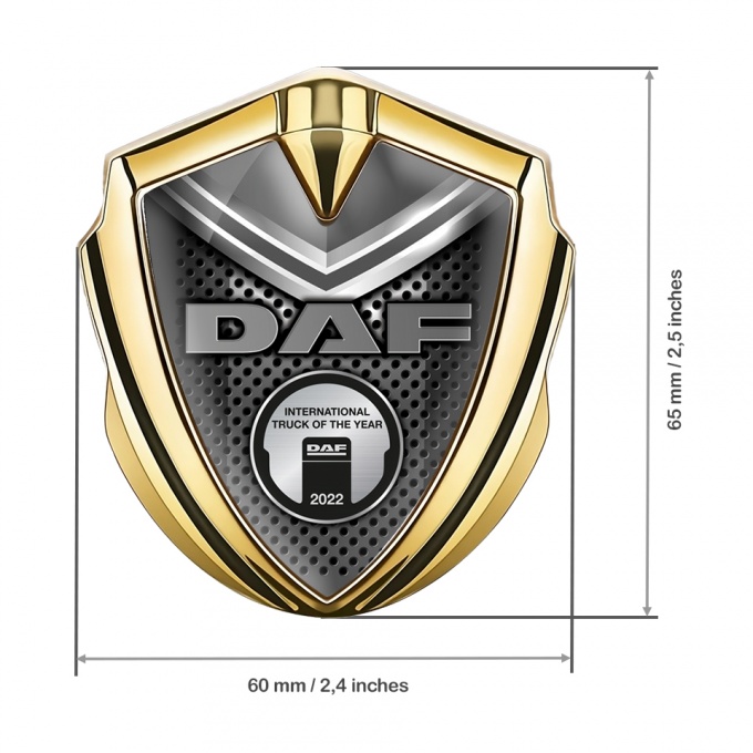 DAF Emblem Fender Badge Gold Dark Grate Element Metallic Plaque | Metal ...