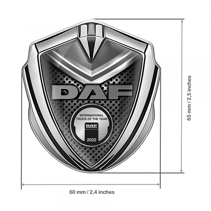 DAF Emblem Fender Badge Silver Dark Grate Element Metallic Plaque ...