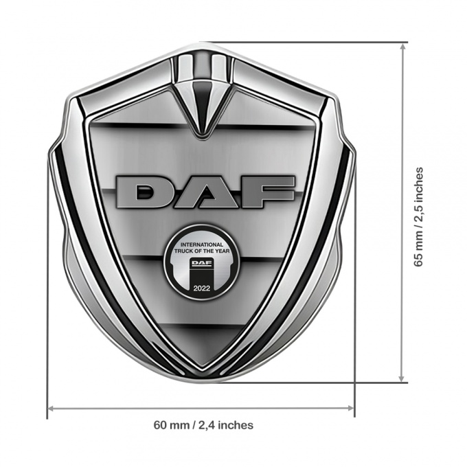 DAF Bodyside Emblem Self Adhesive Silver Shutters Effect Classic Logo ...
