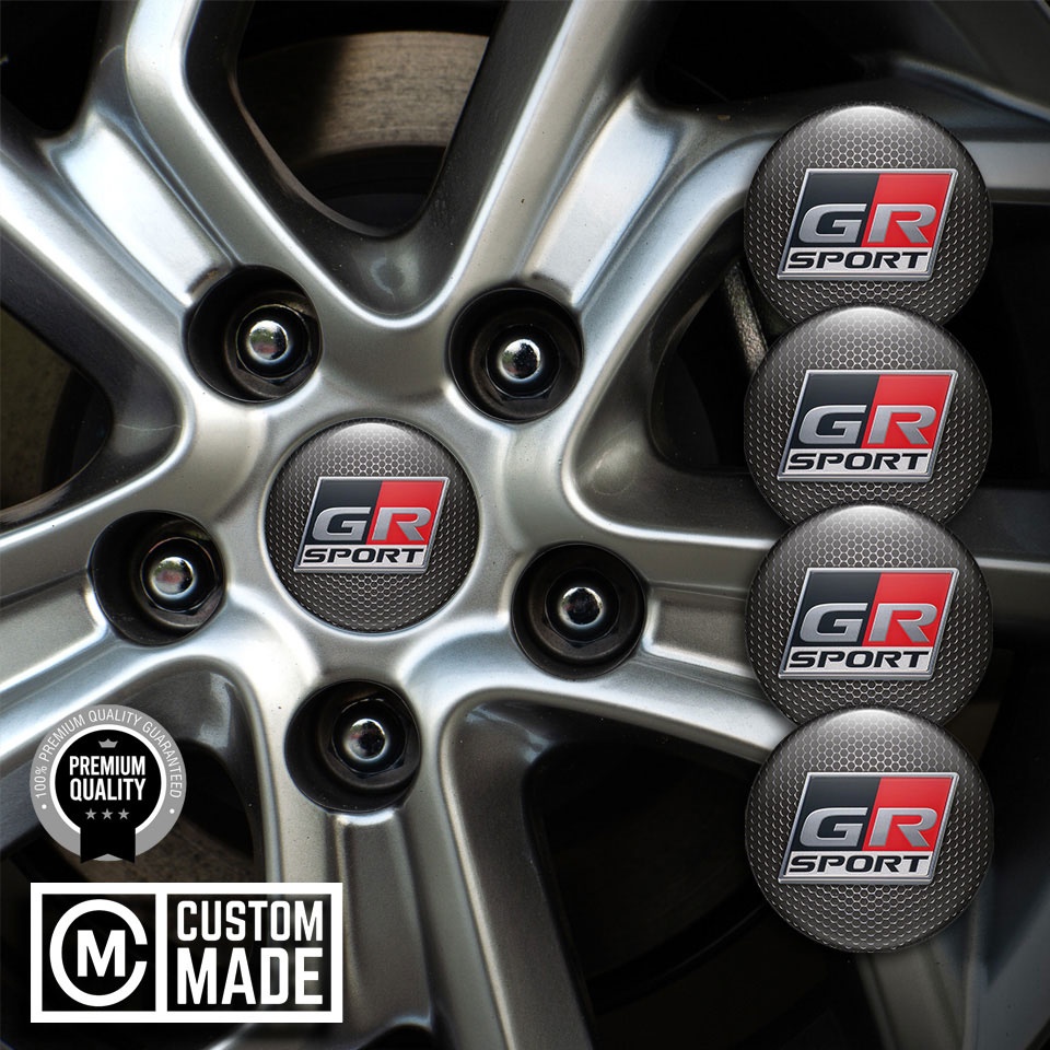 Toyota GR Sport Emblem for Wheel Caps Dark Mesh Edition | Wheel Emblems ...