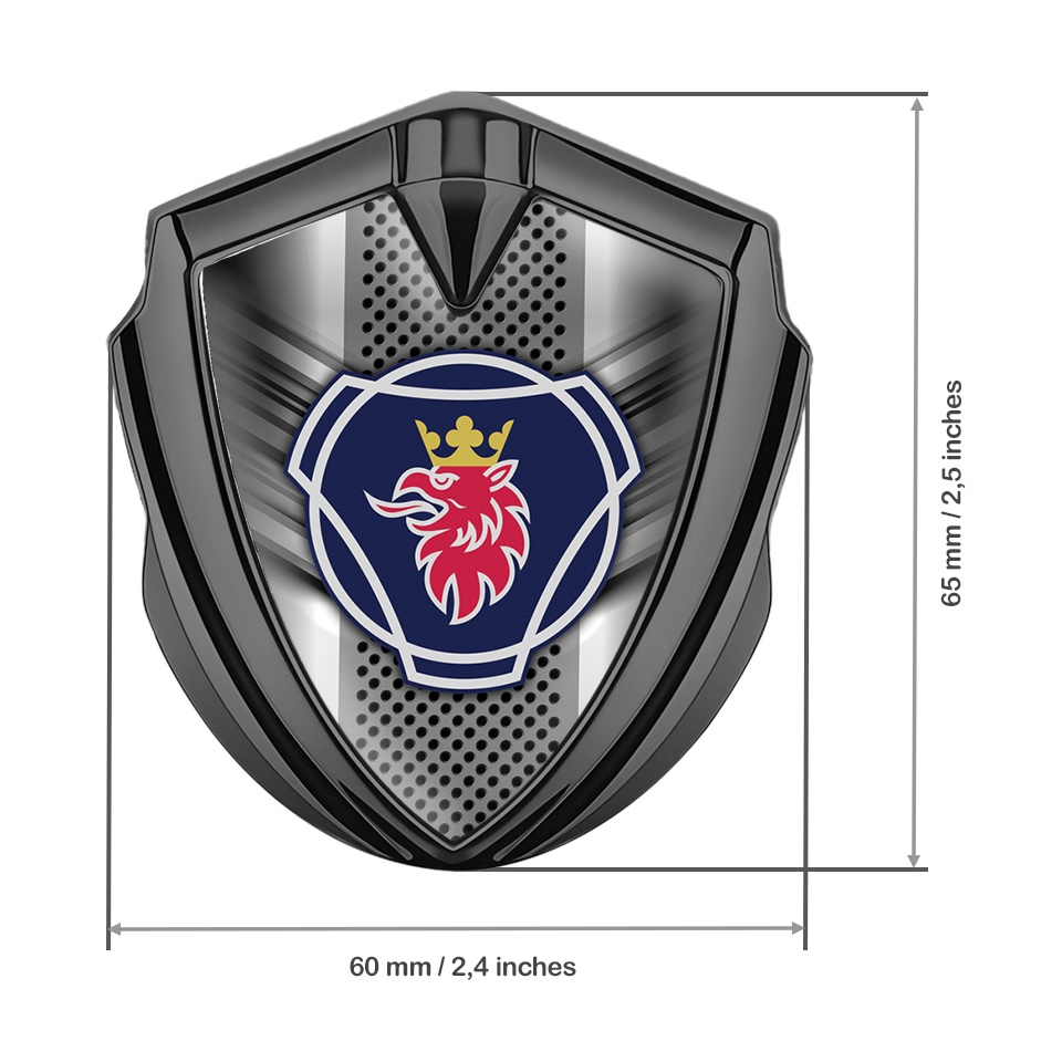 Scania Emblem Fender Badge Graphite Metal Grille Classic Griffin Design ...