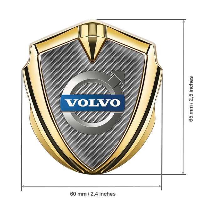 Volvo Emblem Fender Badge Gold Light Carbon Metallic Logo Edition ...